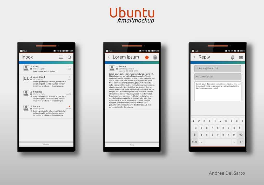 Ubuntu Touch 的邮件客户端样例的设计看起来很炫哦 - LinuxStory